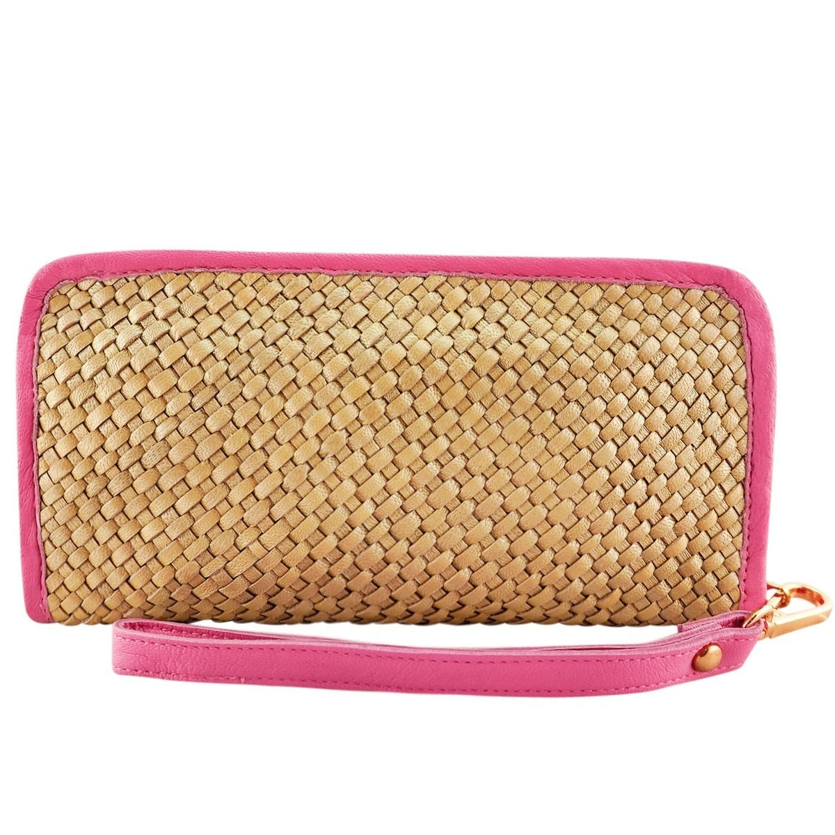 Taylor Wallet | Metallic Gold/Fuchsia – CadelleLeather